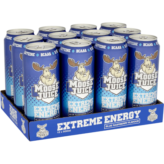 MOOSE JUICE BLUE RASPBERRY 12 x 500ml – NutraCity