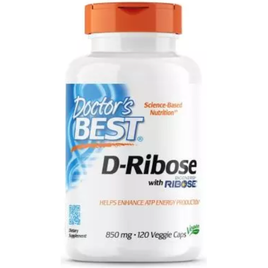 Doctor's Best D-Ribose with BioEnergy Ribose 850 mg 120 Veggie Capsule ...